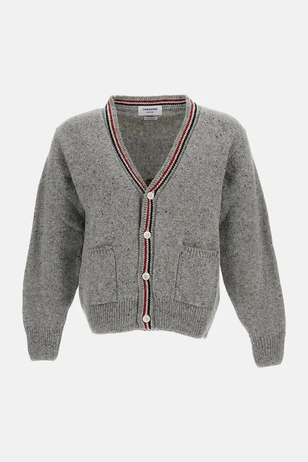 Thom Browne Donegal Intarsia Hector Patchwork Cardigan - Multicolor