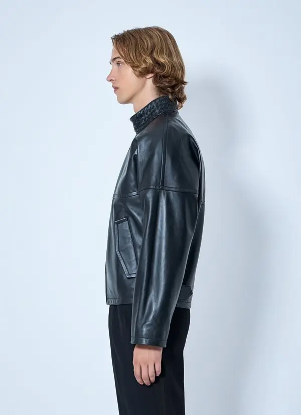 Bottega Veneta Intrecciato Leather Blouson Jacket