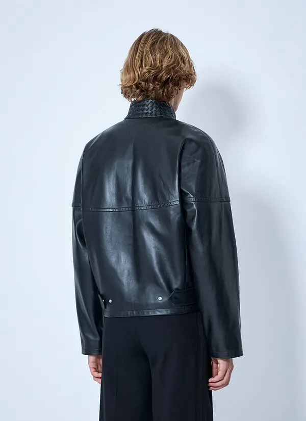 Bottega Veneta Intrecciato Leather Blouson Jacket