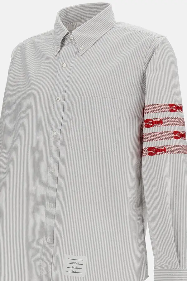 Thom Browne University Stripe 4-bar Lobster Oxford Shirt