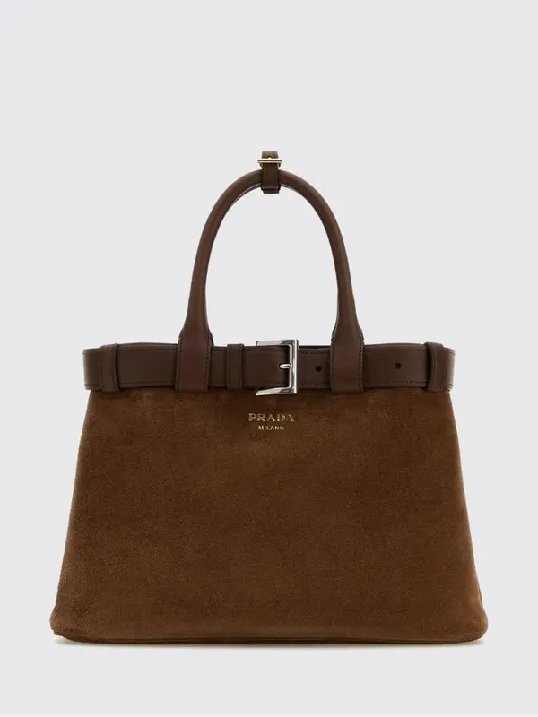 Prada Medium Buckle Bag In Suede