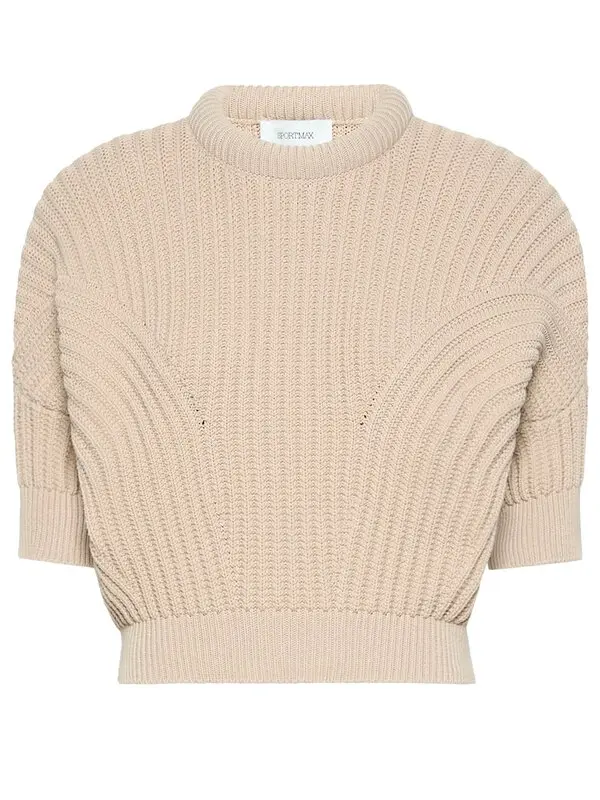 Sportmax Cotton Blend Sweater With Sunburst Pattern