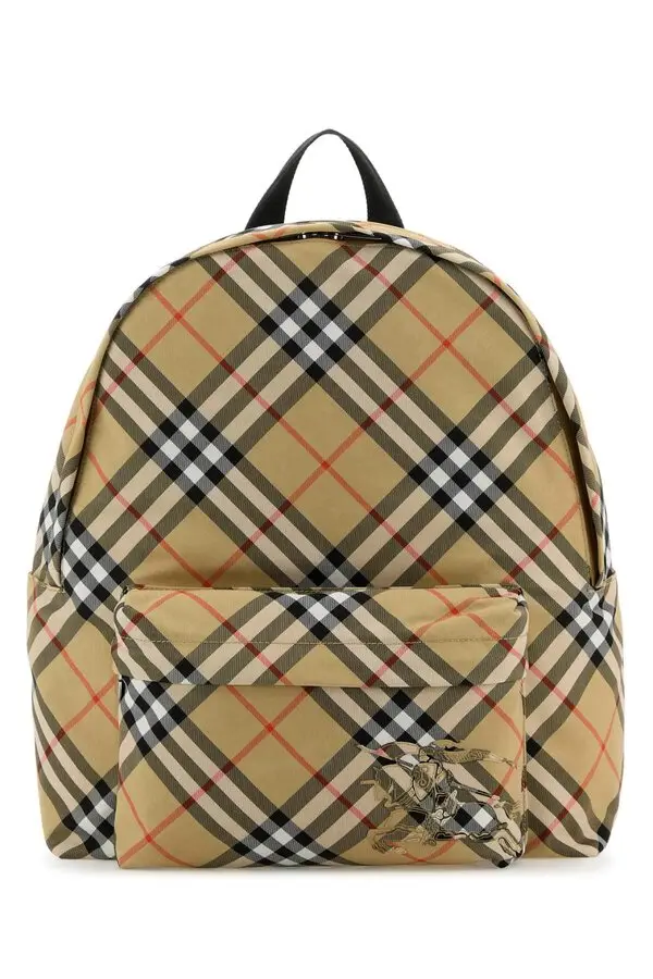 Burberry Embroidered Fabric Check Backpack