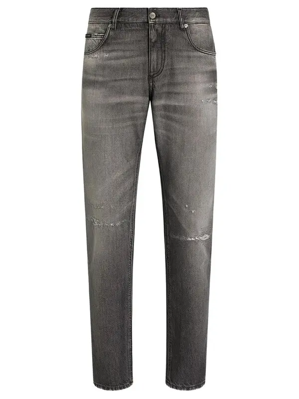 Dolce & Gabbana Regular Fit Denim Trousers - Gray