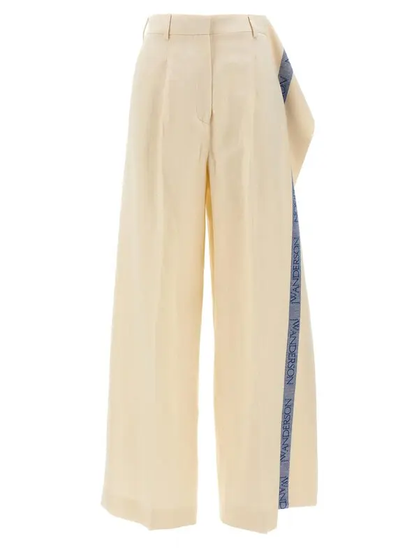 JW Anderson J.w.anderson Logo Band Panel Pants - Cream