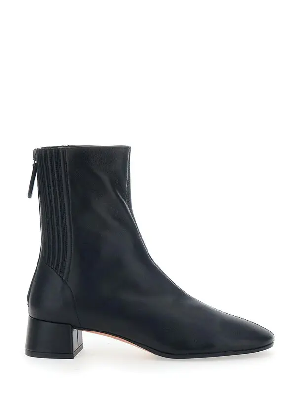 AQUAZZURA Saint Honore' Ankle Boots With Zip Closure At The Back In Leather For - Black