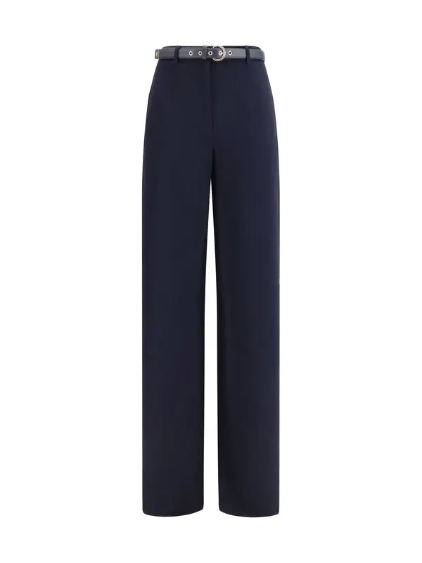 Max Mara Elegant Pants With Belt - Blue