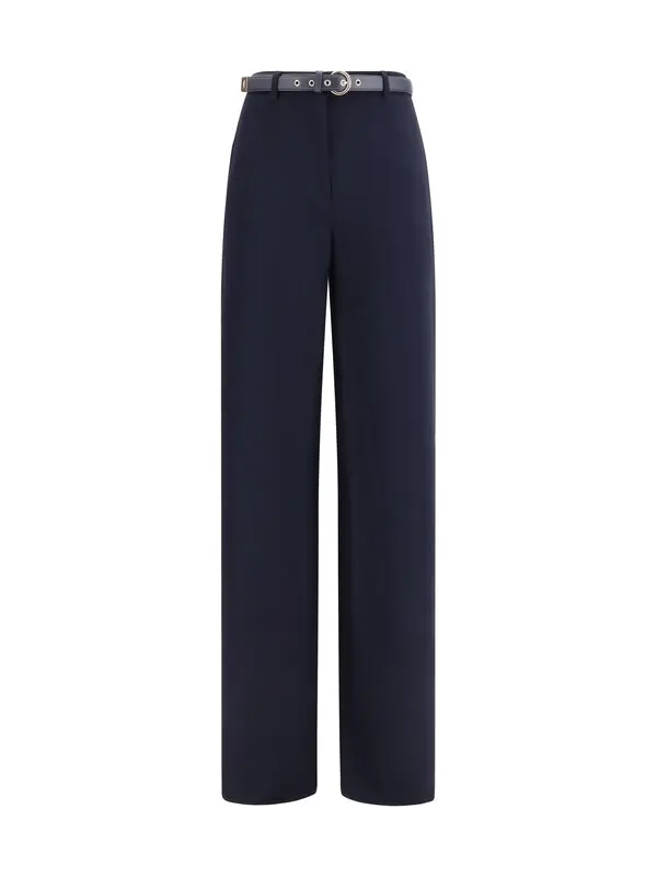 Max Mara Elegant Pants With Belt - Blue