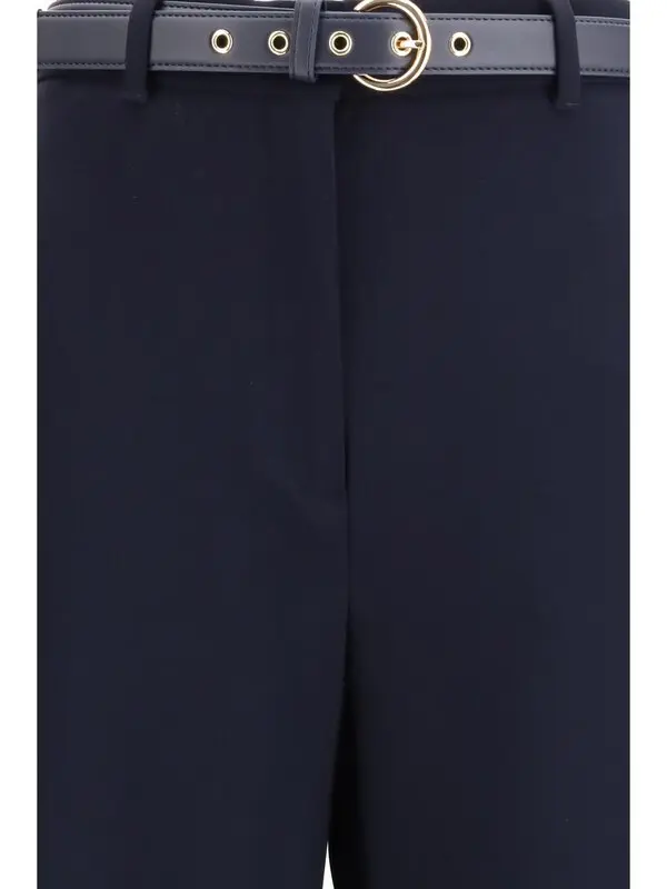 Max Mara Elegant Pants With Belt - Blue