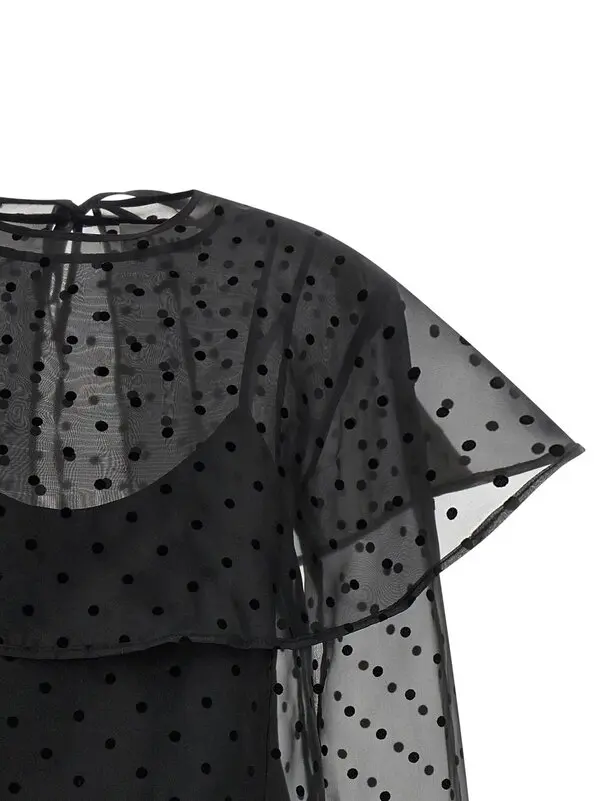 GANNI Organza Circle Collar Minidress - Black