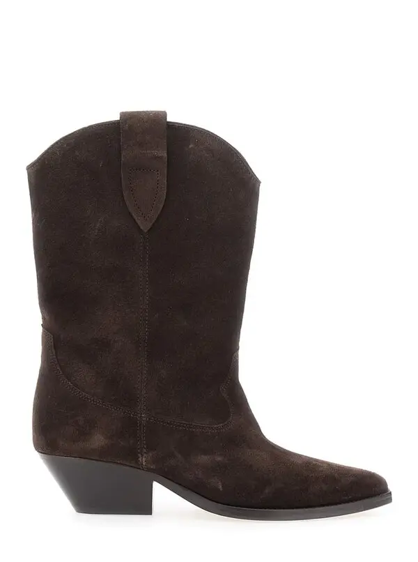 Isabel Marant Étoile Suede Low Block Heel Ankle Boots 'duerto' For - Brown
