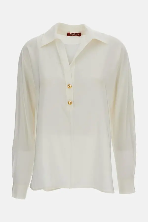 Max Mara Crêpe De Chine Polo Shirt - Multicolor