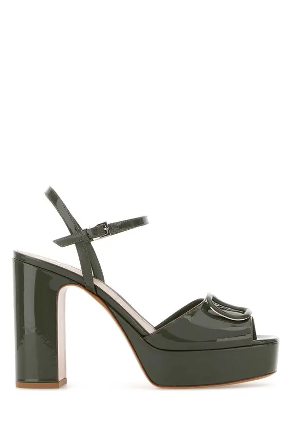 Valentino Garavani Army Leather Vlogo Signature Sandals - Green