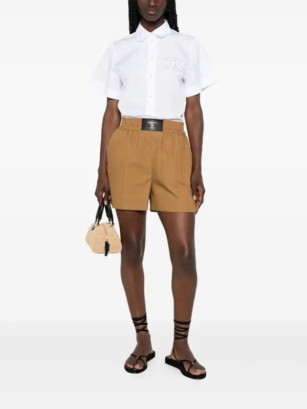 Celine Cotton And Linen Blend Shorts
