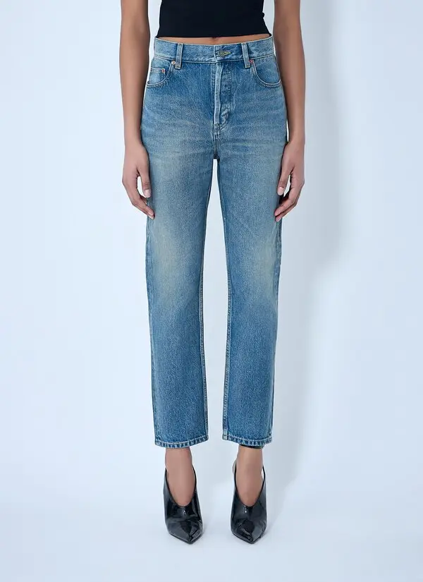 Saint Laurent 90s High-rise Cropped Slim Jeans - Blue