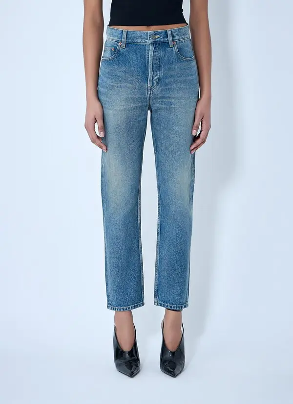 Saint Laurent Cropped Slim Jeans - Blue