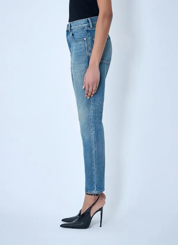 Saint Laurent Cropped Slim Jeans - Blue