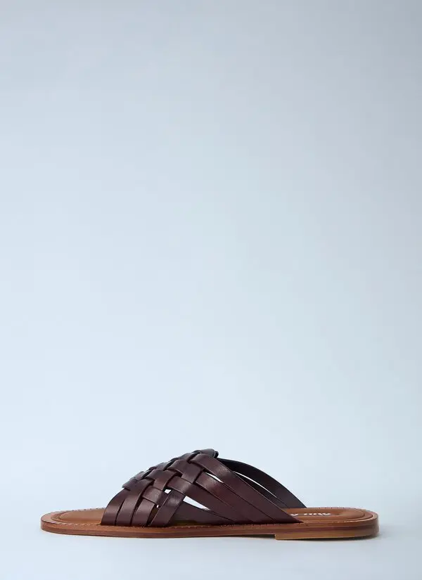 Miu Miu Woven Leather Sandals