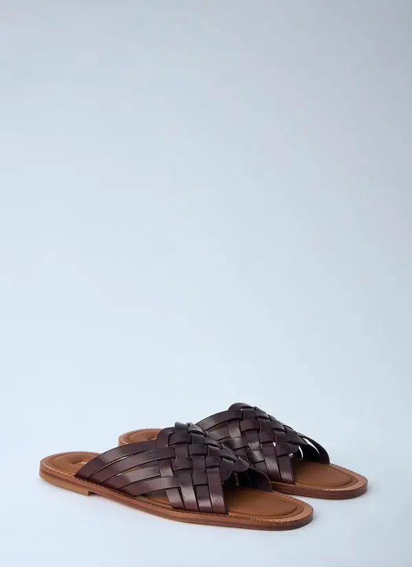 Miu Miu Woven Leather Sandals