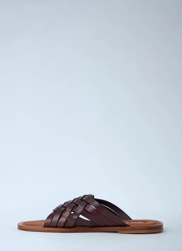 Miu Miu Woven Leather Sandals
