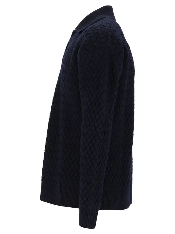 Bottega Veneta Woven Wool Polo Shirt