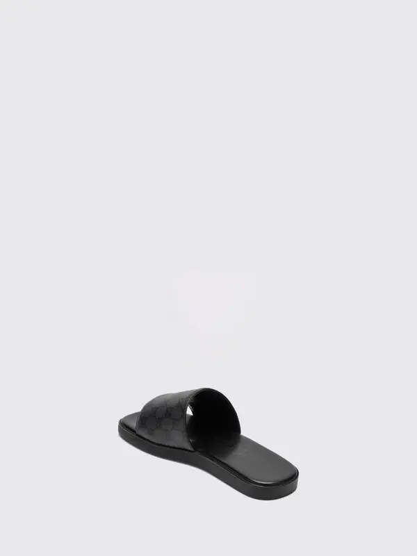 Gucci Gg Supreme Fabric Slides With Rubber Sole