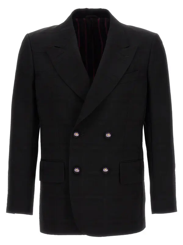 Etro Check Double-breasted Blazer