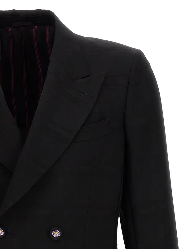 Etro Check Double-breasted Blazer