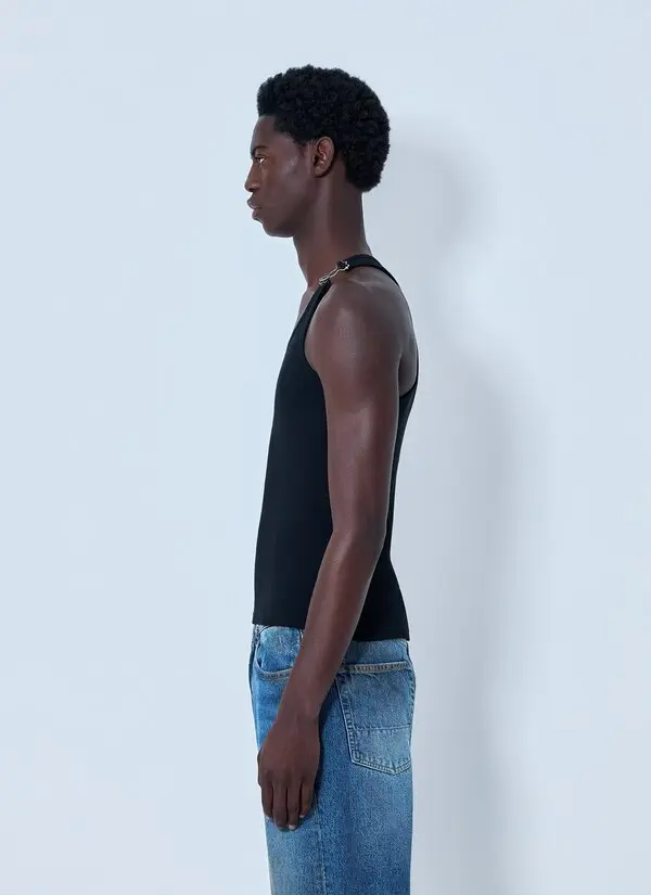 JEAN PAUL GAULTIER Ribbed Tank Top With Metal Hardware