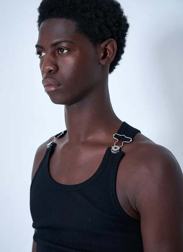 JEAN PAUL GAULTIER Ribbed Tank Top With Metal Hardware