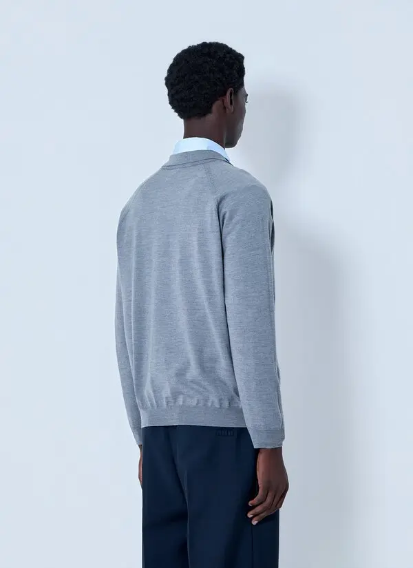 Miu Miu V-neck Knit Sweater - Gray
