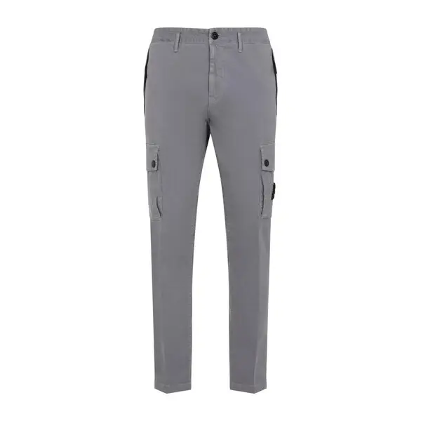 Stone Island Slim Tapered Cargo Trousers - Gray