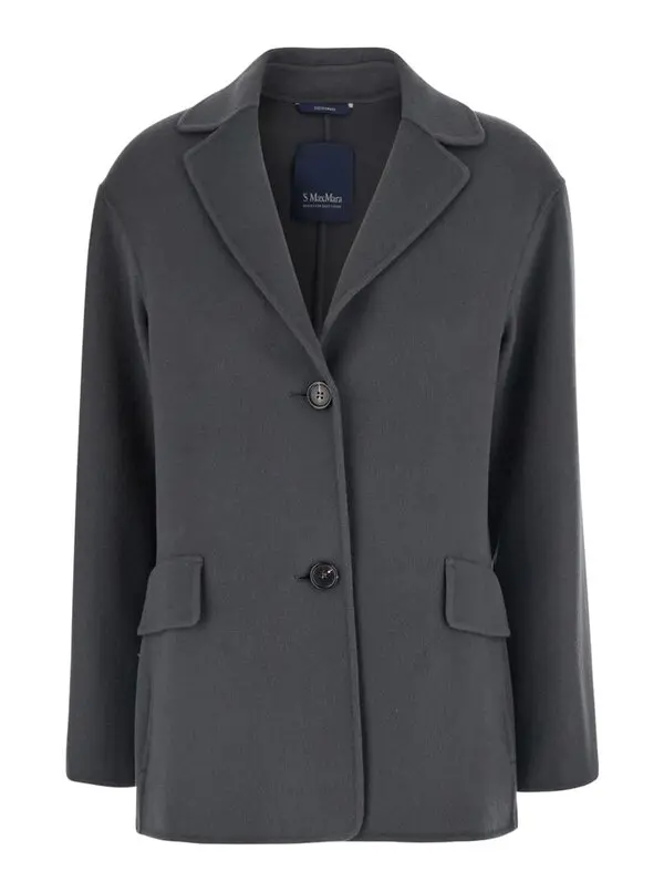 Max Mara S 'elfi' Grey Single-breasted Jacket With Notched Revers In Wool For - Multicolor