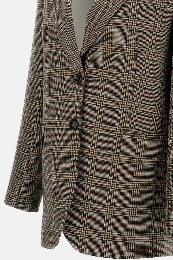 Max Mara Single Breasted Wool Blazer - Multicolor
