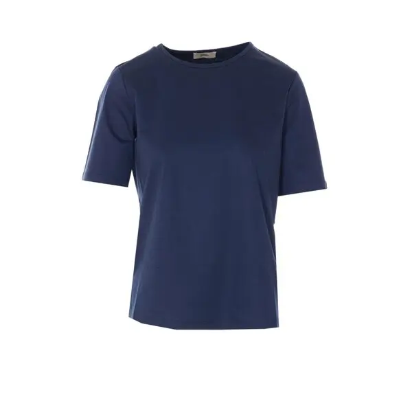 Herno T-shirt With Buttoned Lateral Split - Blue