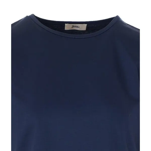 Herno T-shirt With Buttoned Split - Blue