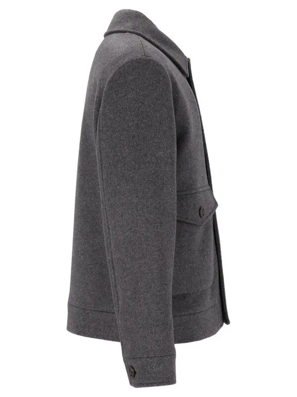 Valentino Garavani Wool And Cashmere Pea Coat - Gray