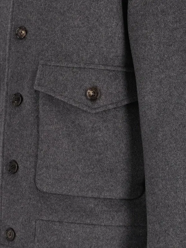 Valentino Garavani Wool And Cashmere Pea Coat - Gray