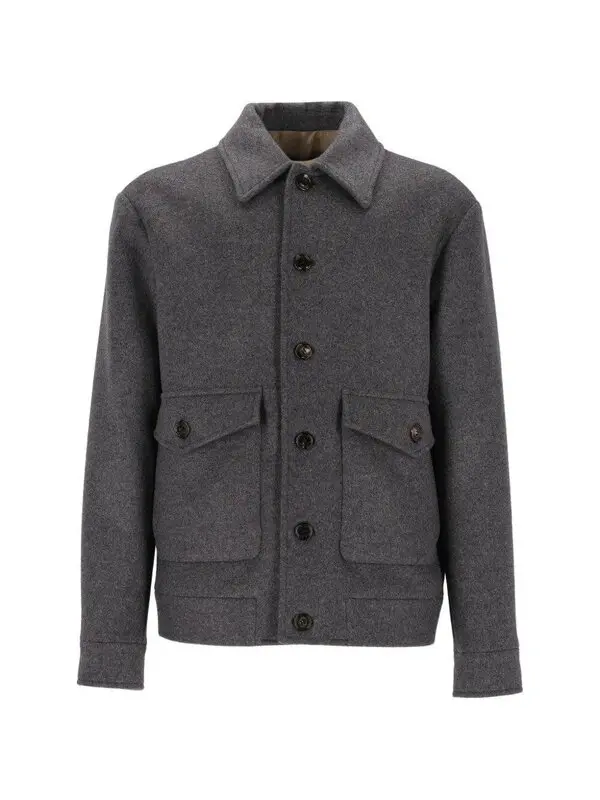 Valentino Garavani Wool And Cashmere Pea Coat - Gray