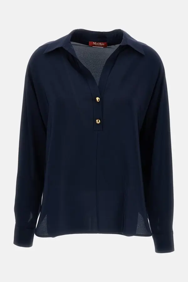 Max Mara Crêpe De Chine Polo Shirt - Multicolor