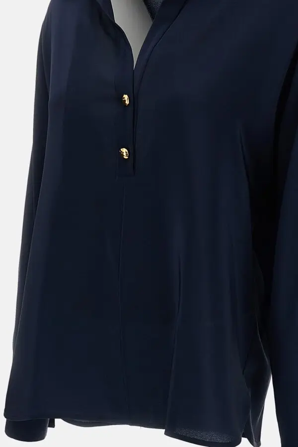 Max Mara Crêpe De Chine Polo Shirt - Multicolor