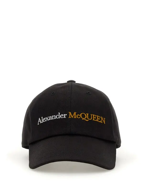 Alexander McQueen Baseball Hat With Logo - Black