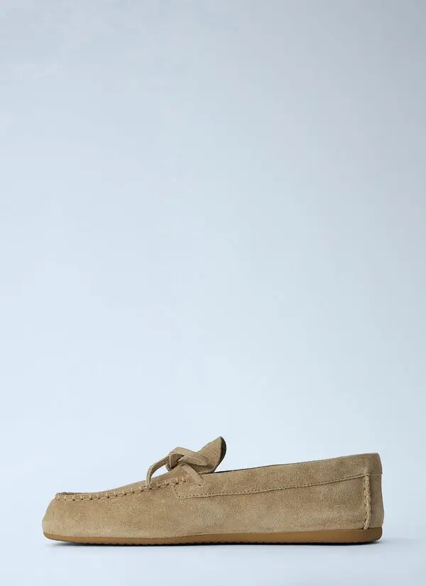 Miu Miu Suede Mesh Loafers - Cream