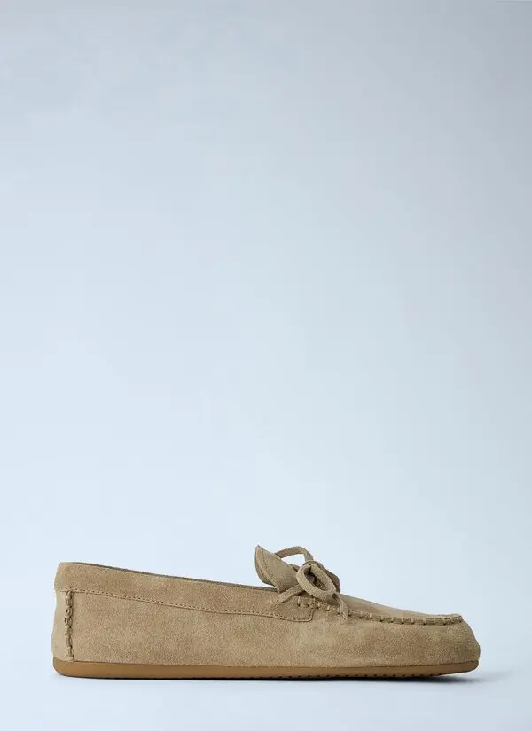 Miu Miu Suede Mesh Loafers - Cream