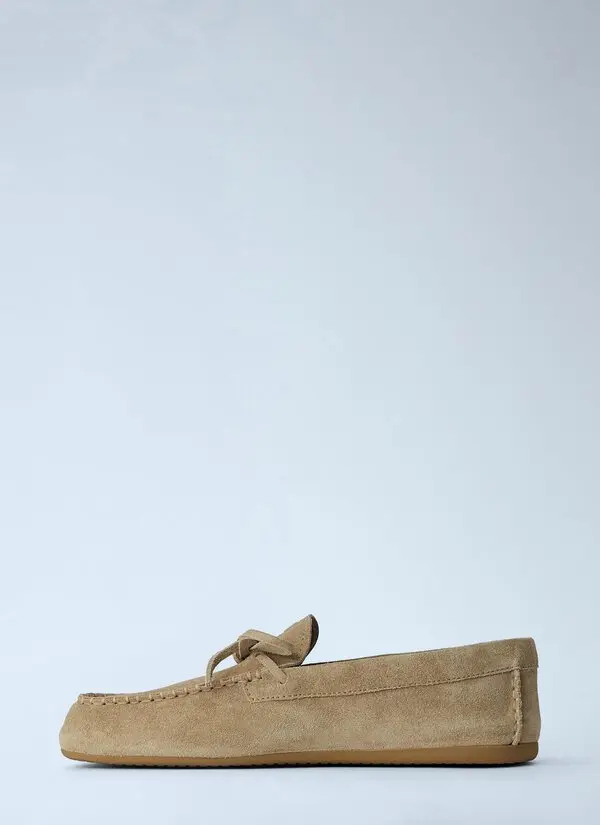 Miu Miu Suede Mesh Loafers - Cream