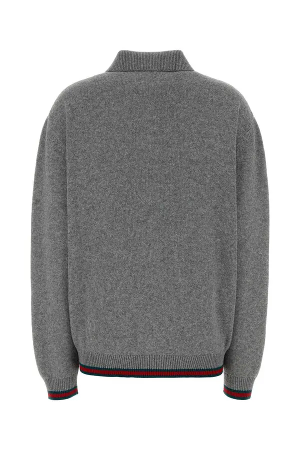 Gucci Grey Wool Blend Oversize Cardigan