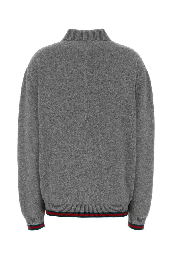 Gucci Oversize Wool Blend Cardigan - Gray