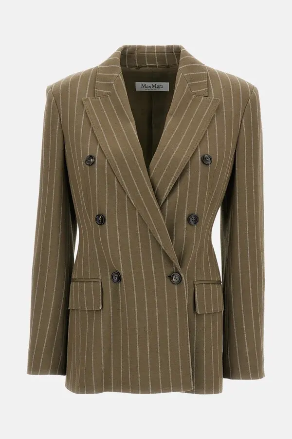 Max Mara Pinstripe Double-breasted Blazer - Multicolor