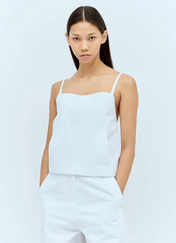 Sportmax Cropped Poplin Top - White