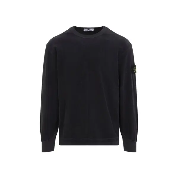 Stone Island Ribbed Cotton Sweatshirt - Gray